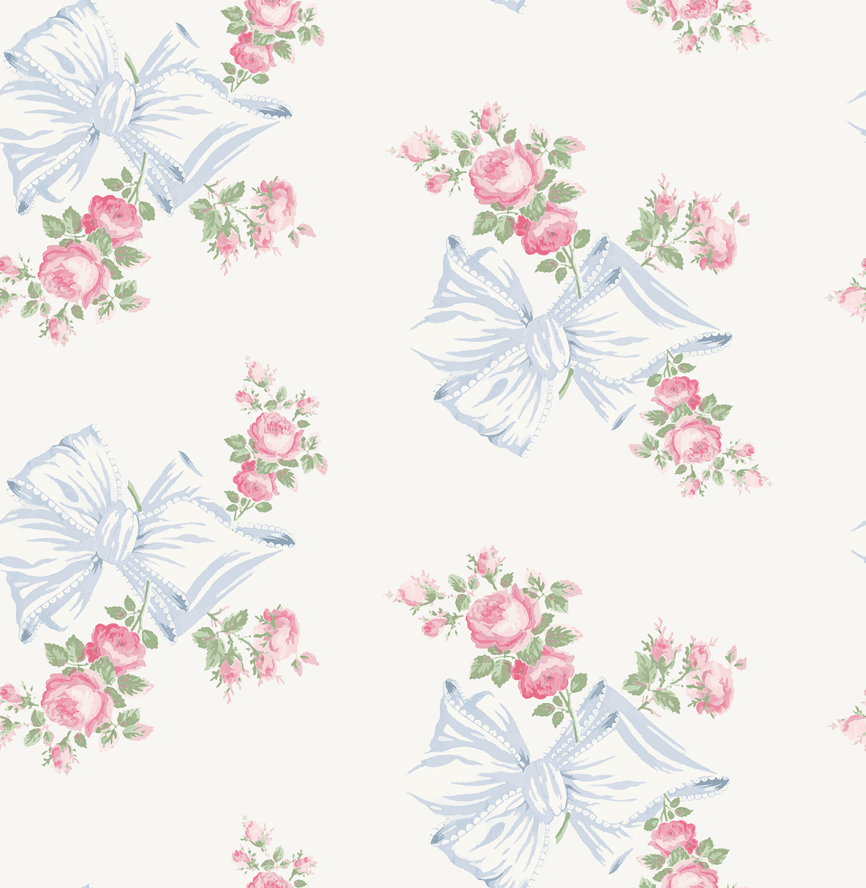 LoveShackFancy Rosa Beaux Pastel Bow 33' L x 20.5" W Wallpaper Roll ...