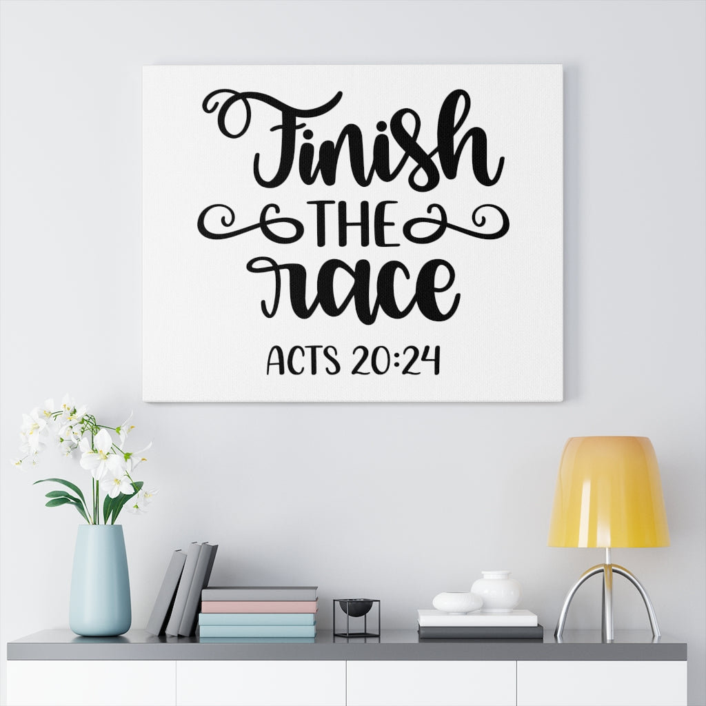 Trinx Finish The Race Acts 20:24 Christian Wall Art Bible Verse Print ...