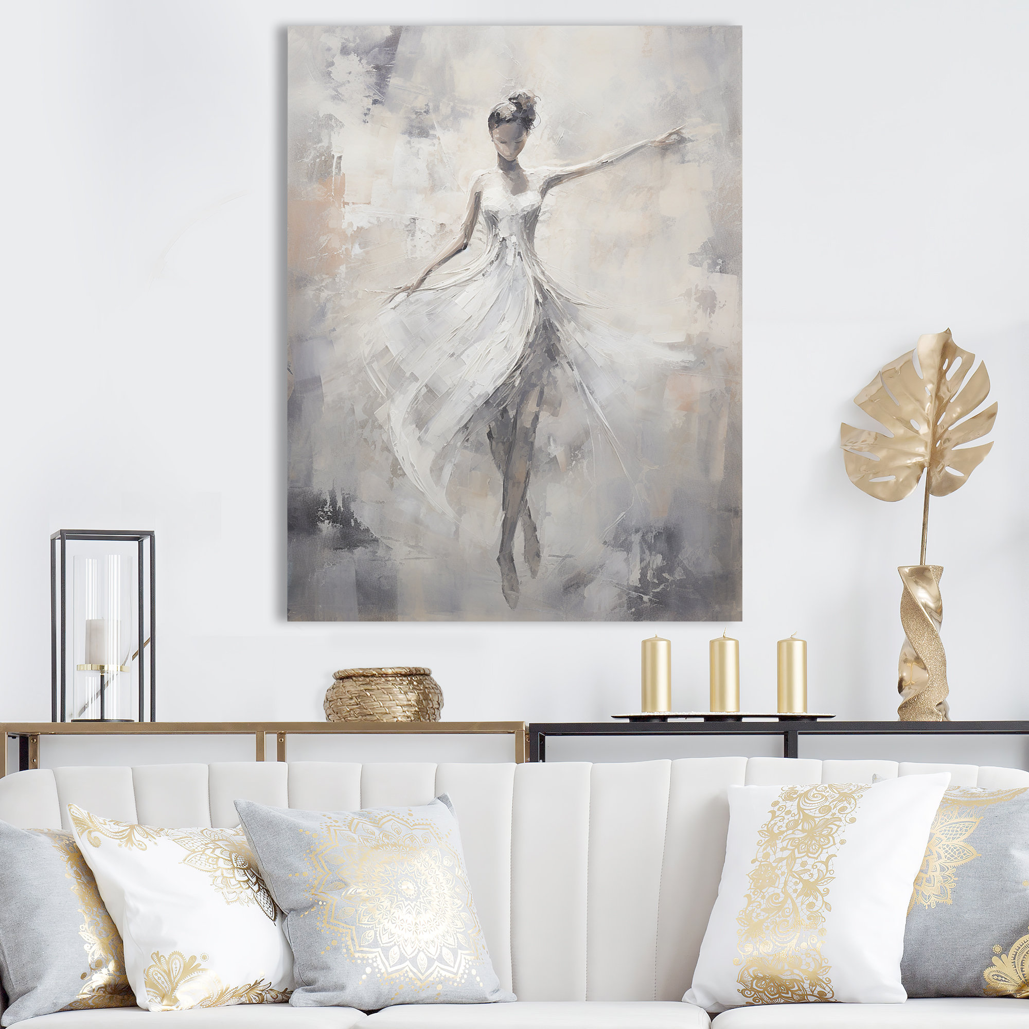 House of Hampton® Contemporary Gray Ballet Dance Symphony VI On Canvas ...