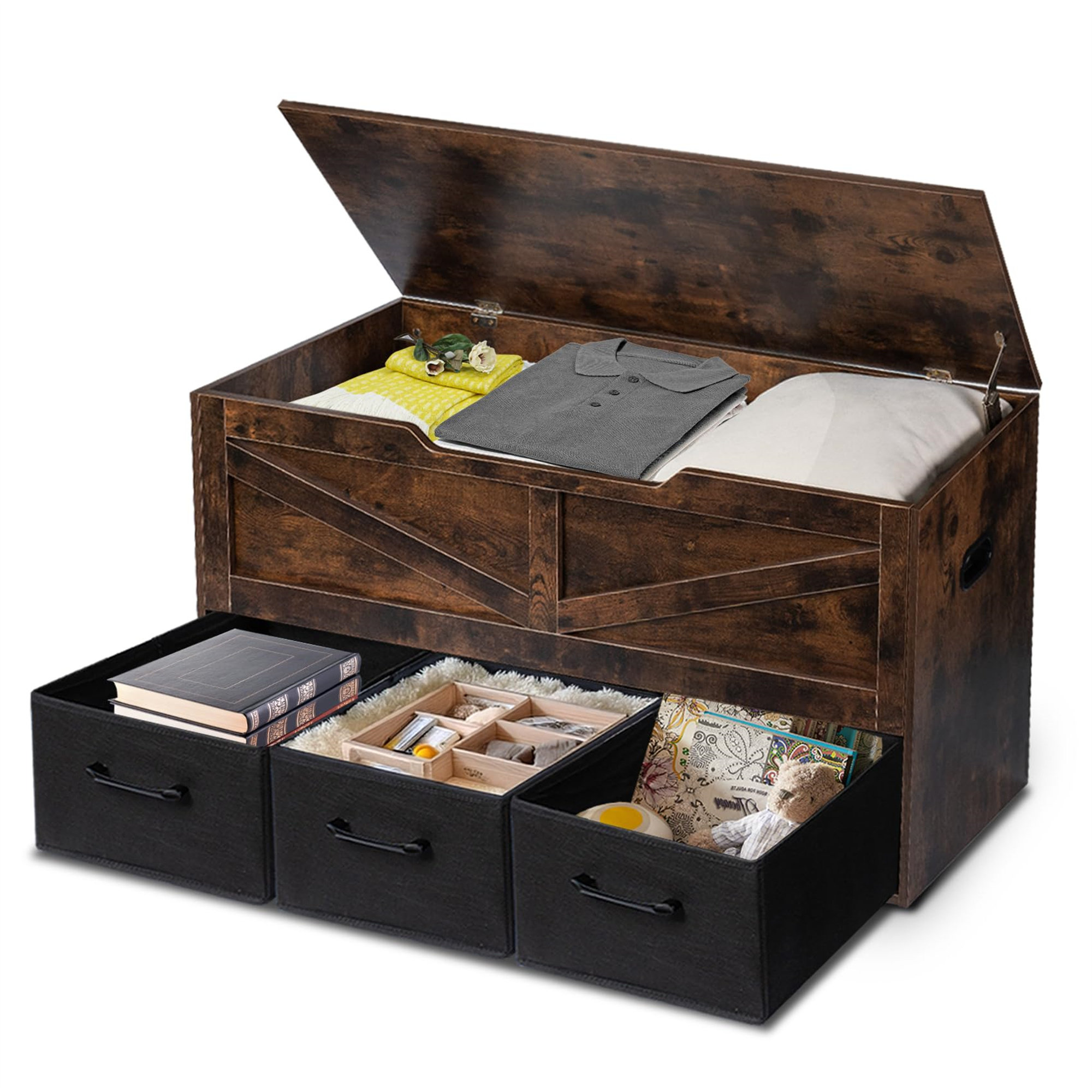Latitude Run® Storage Chest, Storage Bench With 3 Drawers | Wayfair