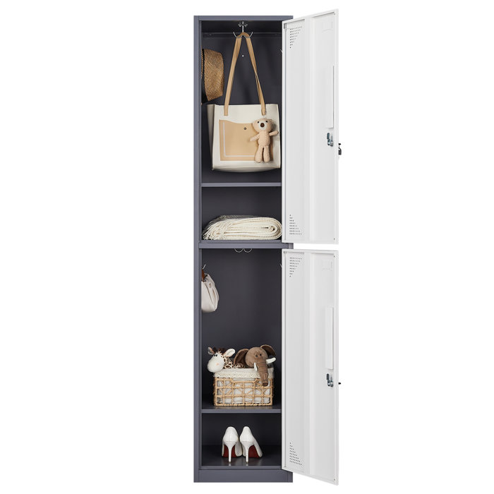 Steelcube Metal 2 - Tier 15'' Gym & Locker Room Locker with Built In ...