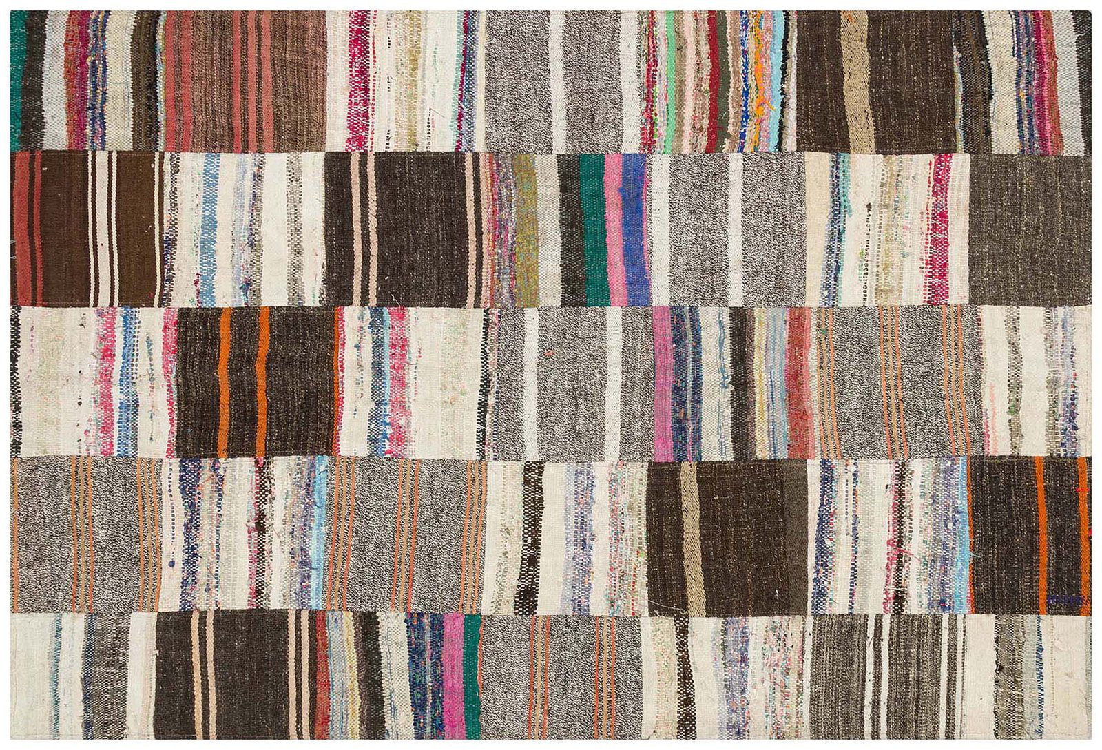 Bungalow Rose Sem1296 Beige Patchwork Wool Handmade Area Rug | Wayfair