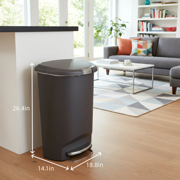 HANGZHOUFEIXIN Foot-Operated Trash Can, 50 Litres/13 Gallons, Semi ...