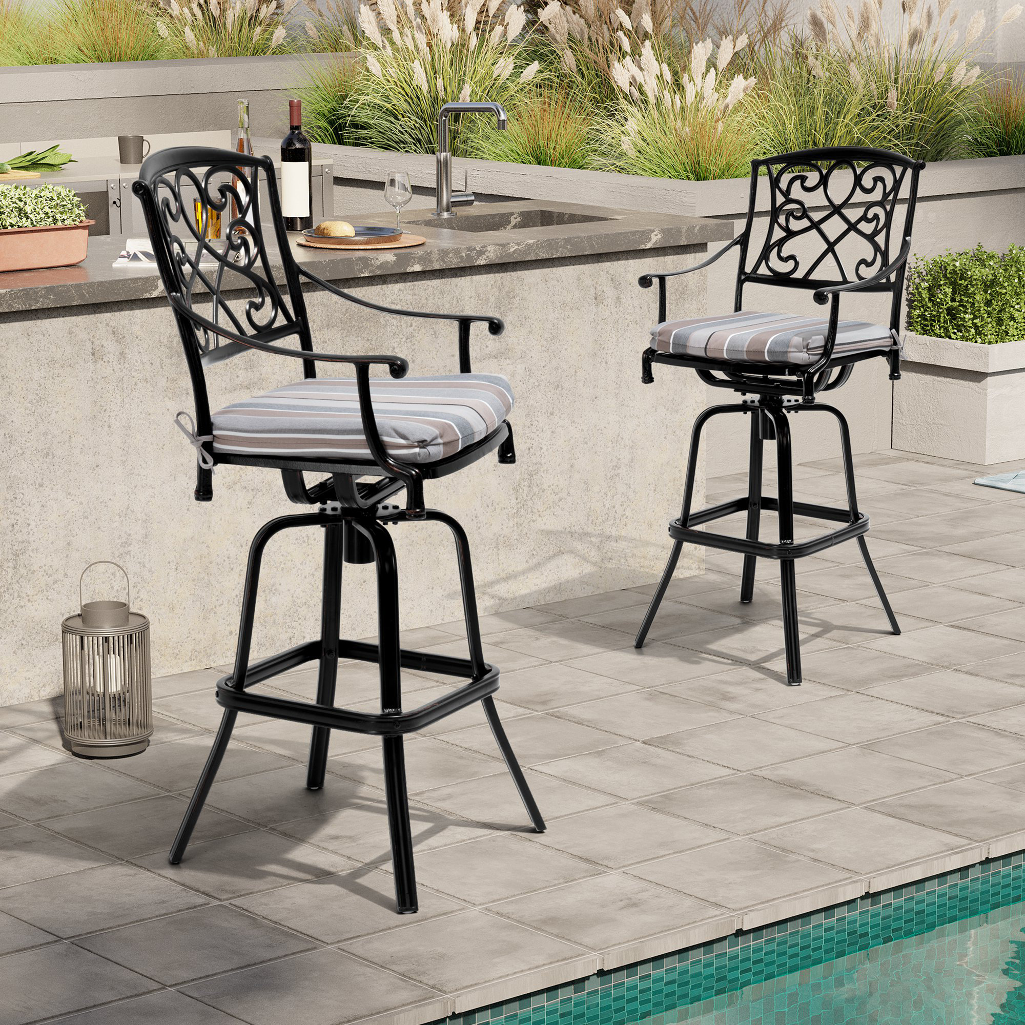 Alcott Hill® Kenya Powder Coated Aluminum Outdoor 29.65'' Bar Stool ...