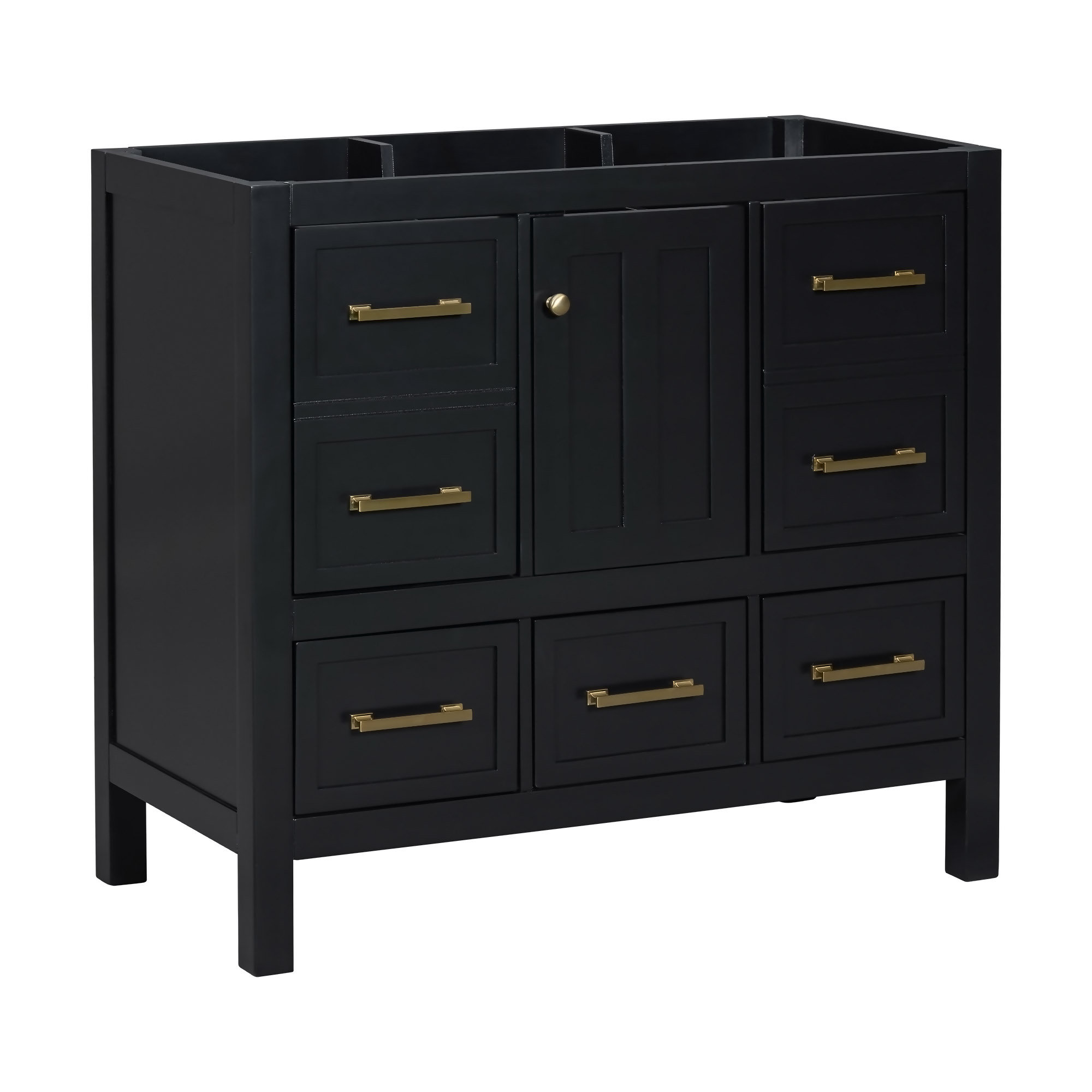 Hokku Designs 5 Drawers 36'' Bathroom Vanity Without Sink, Solid Wood ...