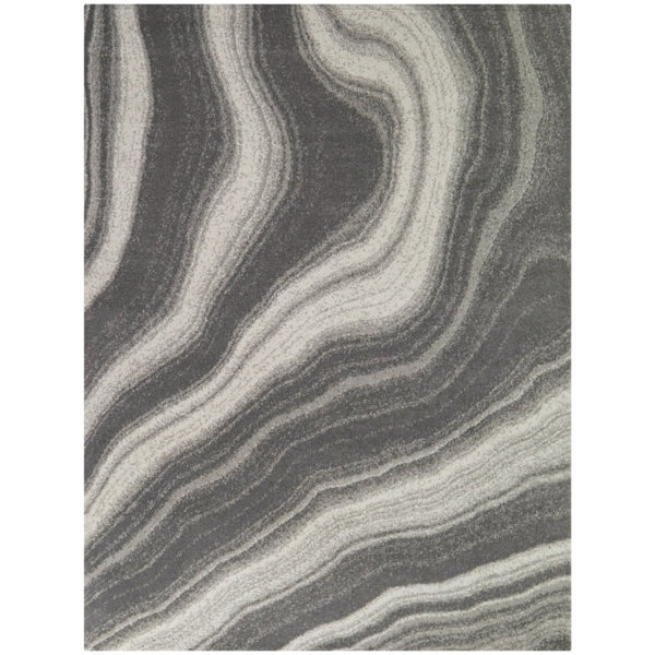 Wrought Studio Bigbee Abstract Handwoven Area Rug in Gray/White ...