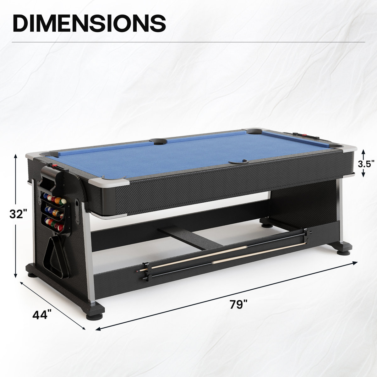 PatioVista 79''x44'' 4-in-1 Multi-Function Pool Table | Wayfair