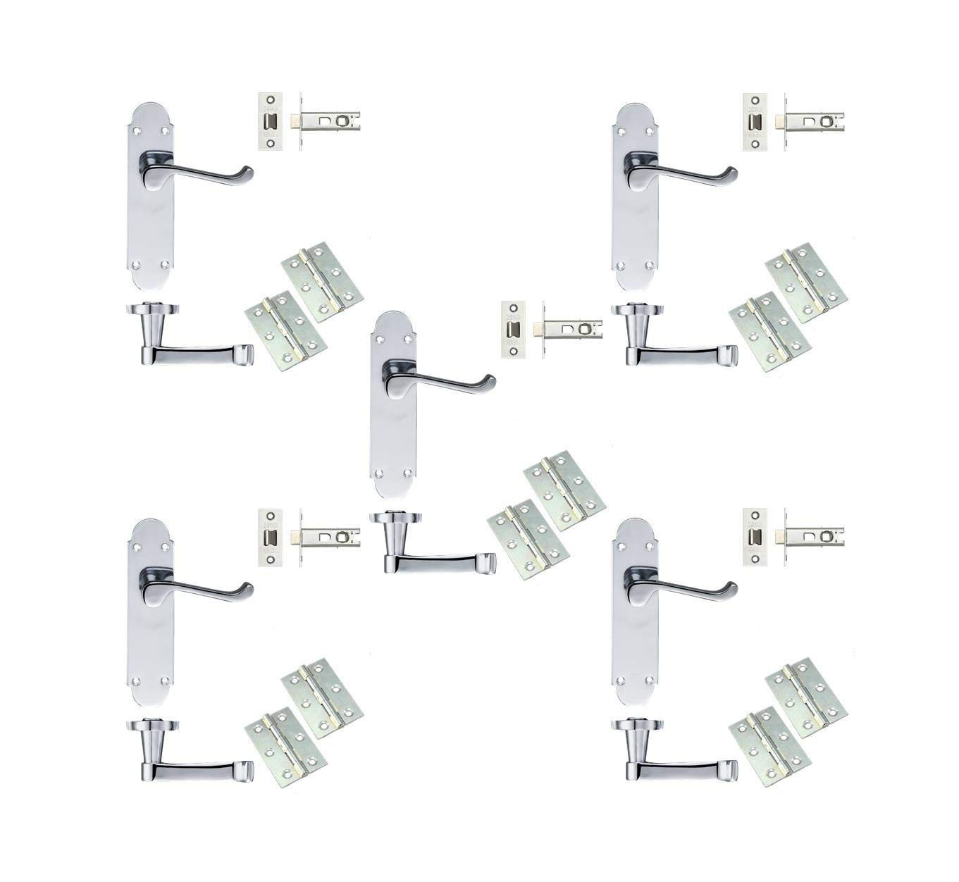 Golden Grace 5 Sets Epsom Design Victorian Scroll Door Handle | Wayfair ...