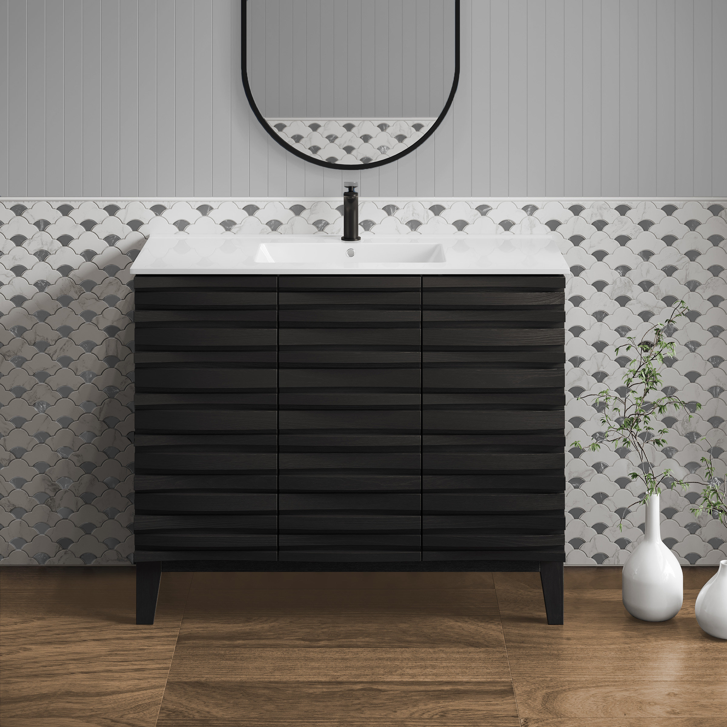 Swiss Madison Cascade 36" Bathroom Vanity in Black & Reviews | Wayfair
