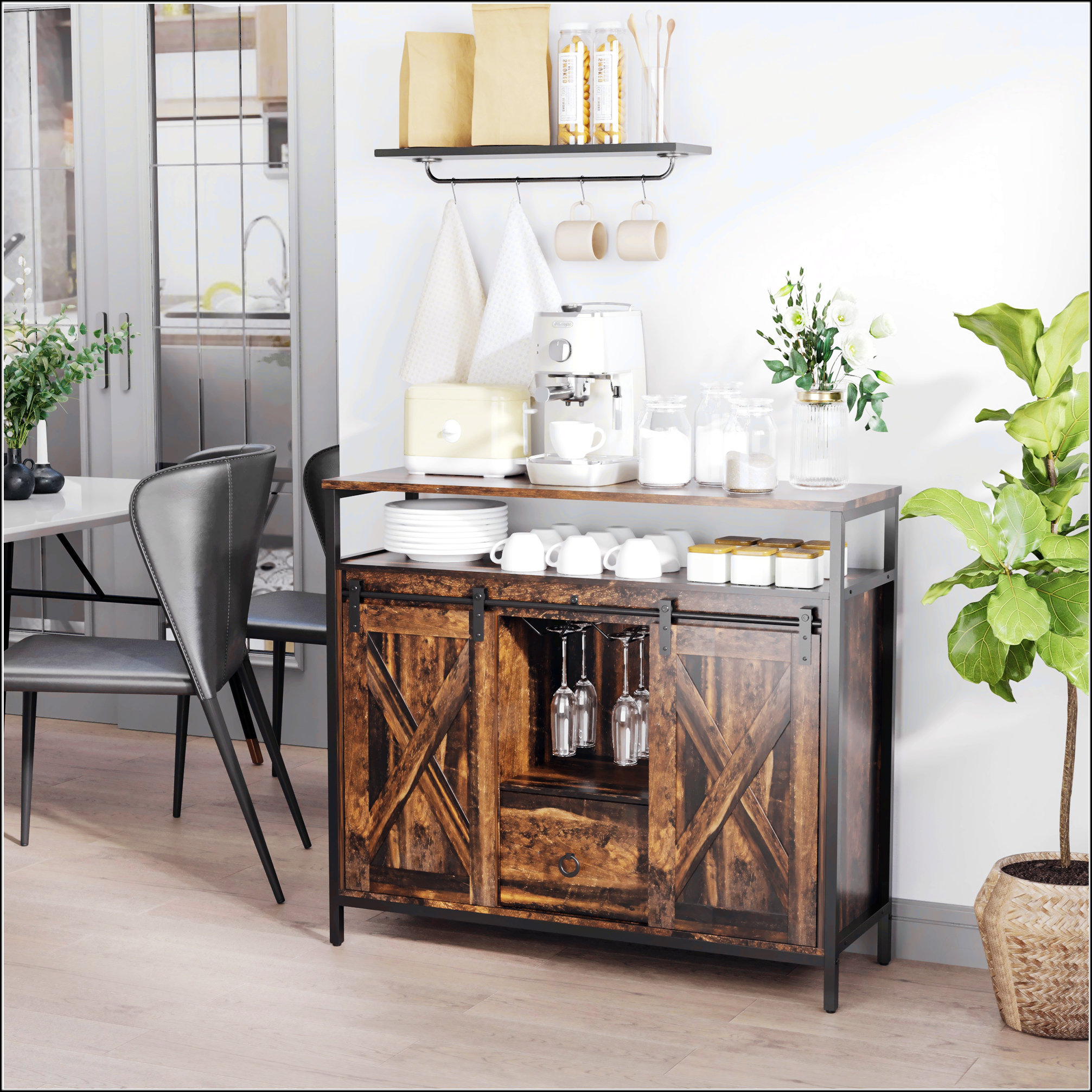 Gracie Oaks Industrial Sideboard Buffet Cabinet - Wayfair Canada