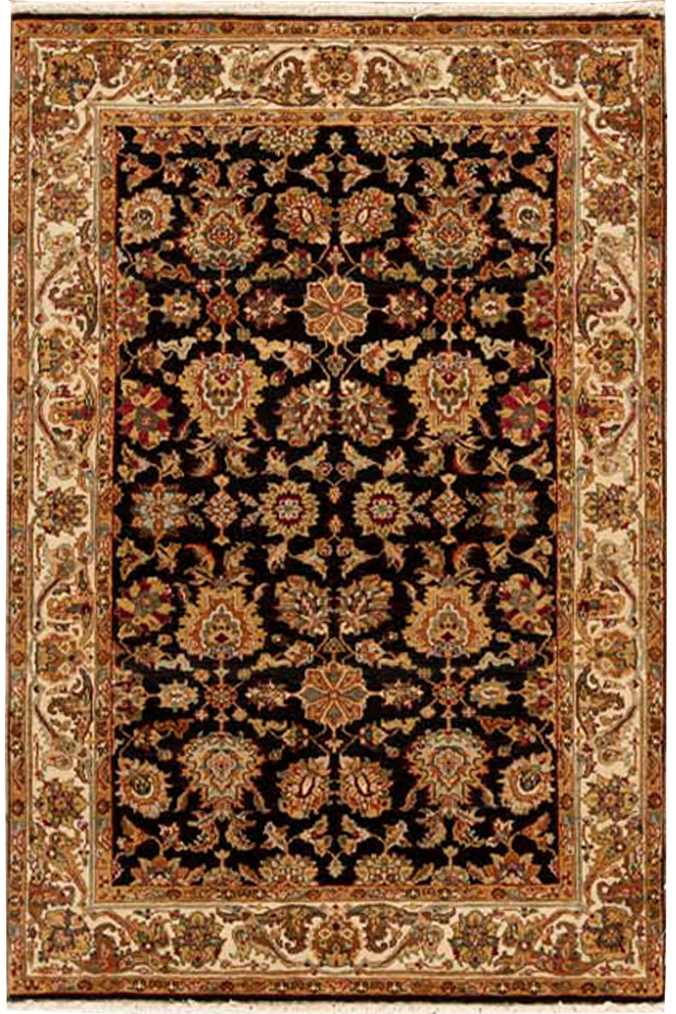 Bokara Rug Co., Inc. Hand-Knotted High-Quality Black and Cream Area Rug ...