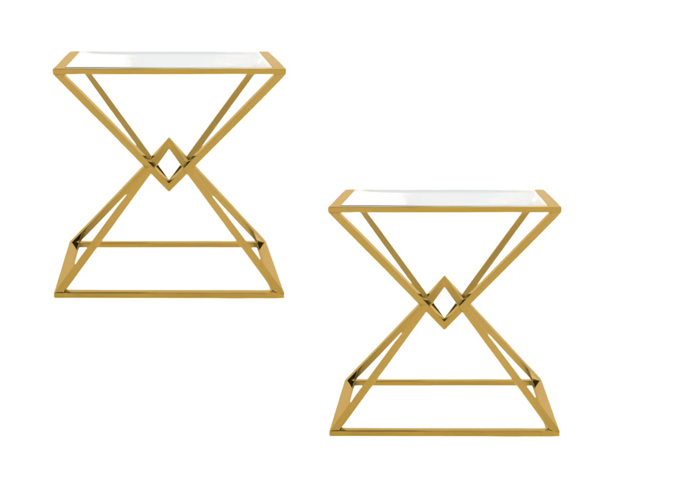 Light Interiors Glass Top End Table Set | Wayfair