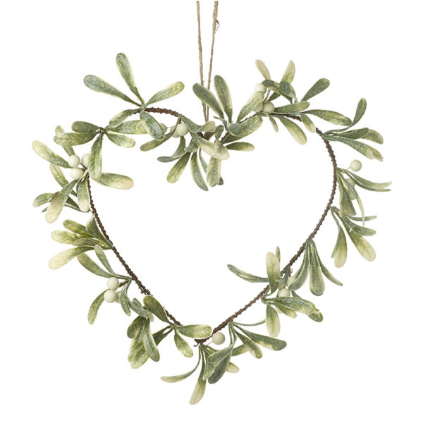 The Seasonal Aisle Mistletoe Heart Wreath | Wayfair.co.uk