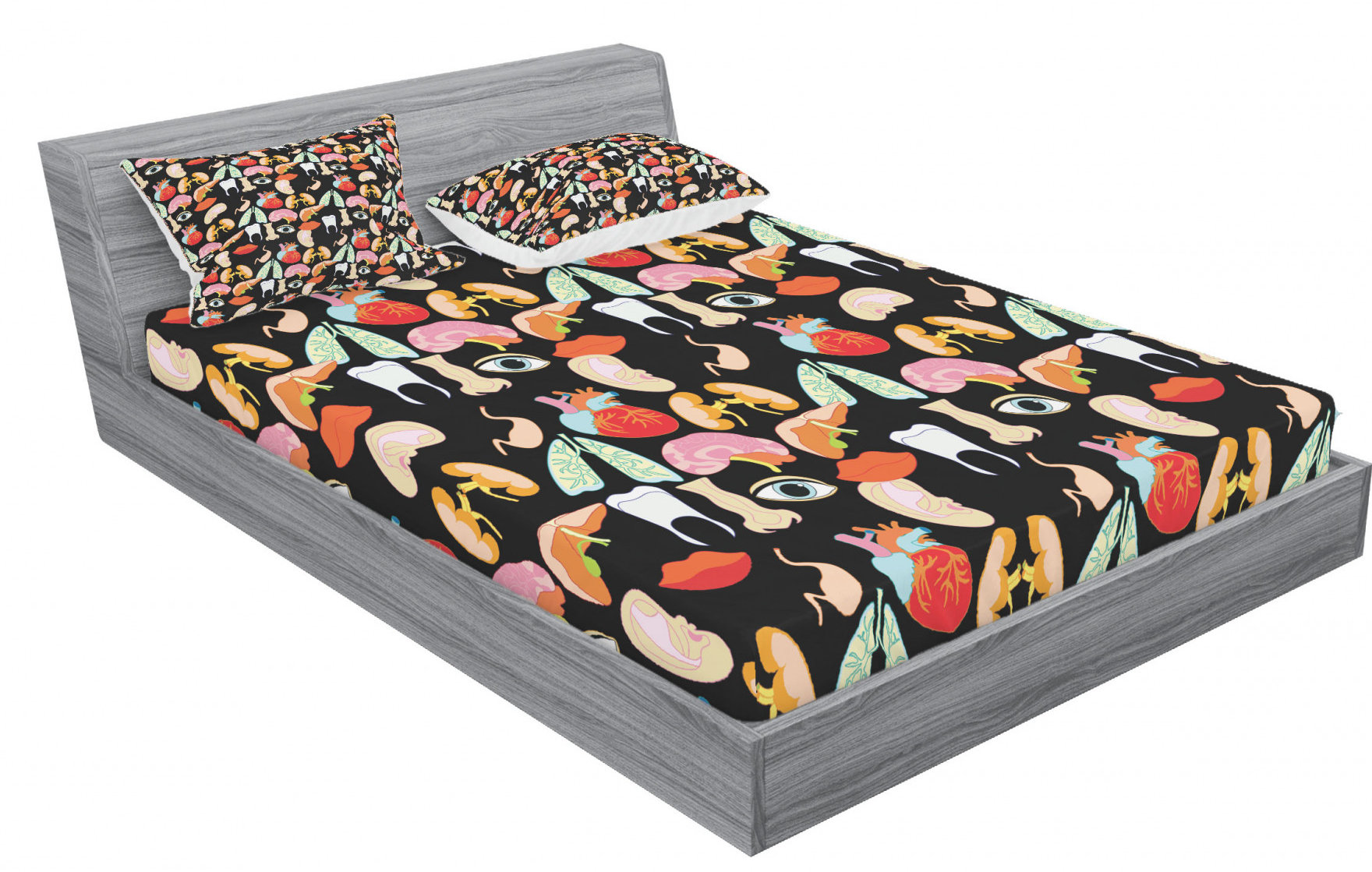 Ambesonne Anatomy Patterned Microfiber Fitted Sheet | Wayfair