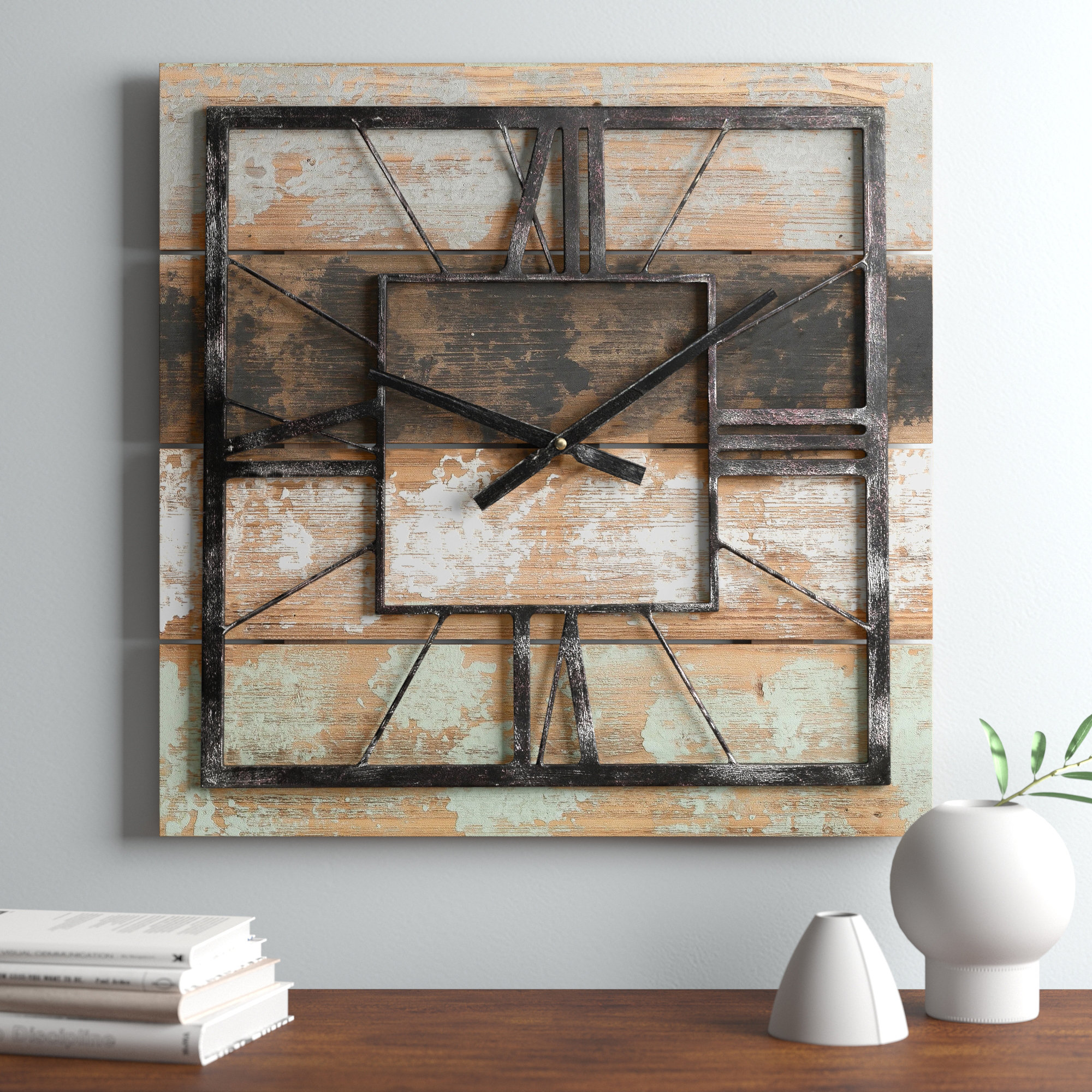 Wade Logan® Weston Square Wood Panel Farmhouse Wall Clock & Reviews - Wayfair Canada