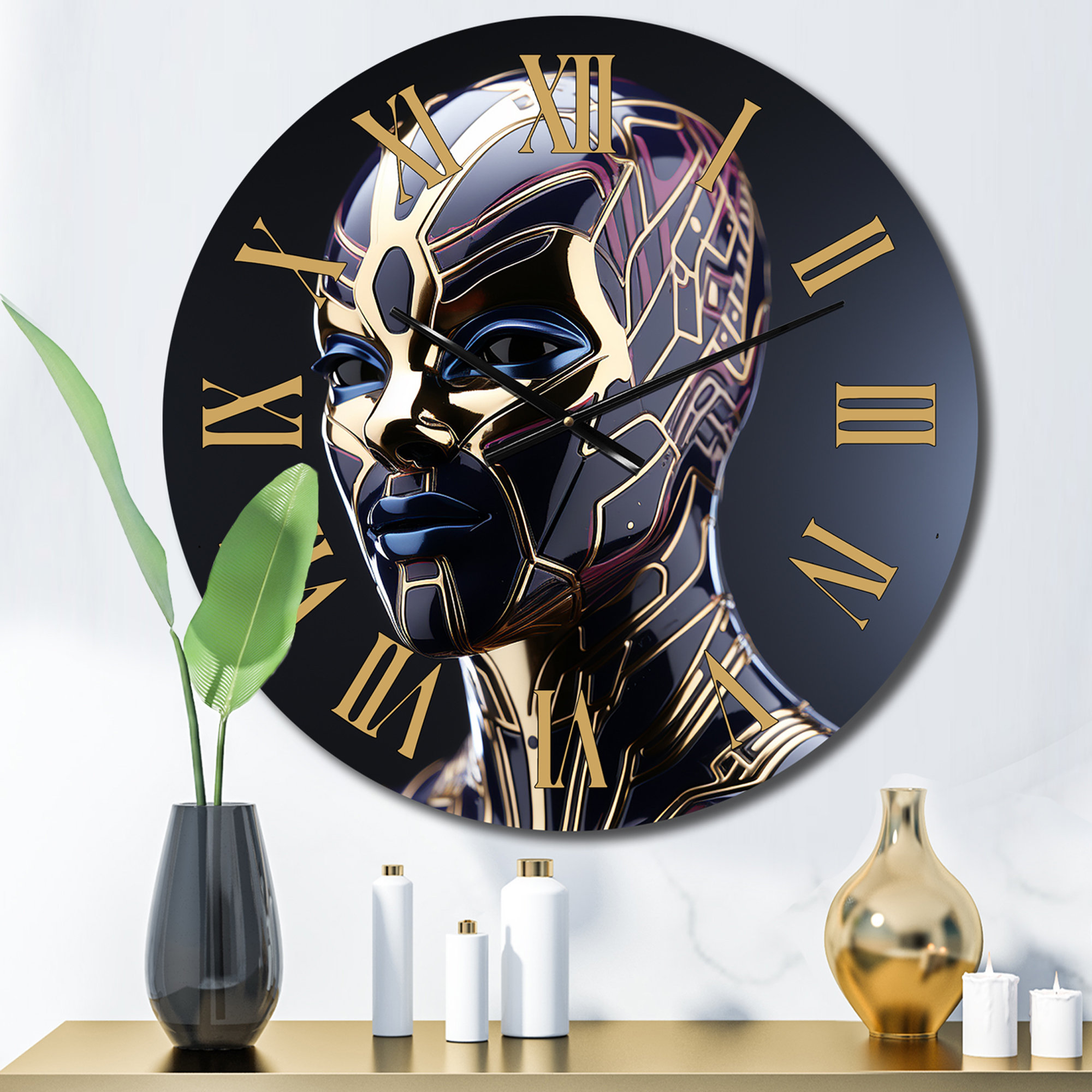 Design Art Sci-Fi Portrait Of Futuristic Cyborg Man - Abstract ...