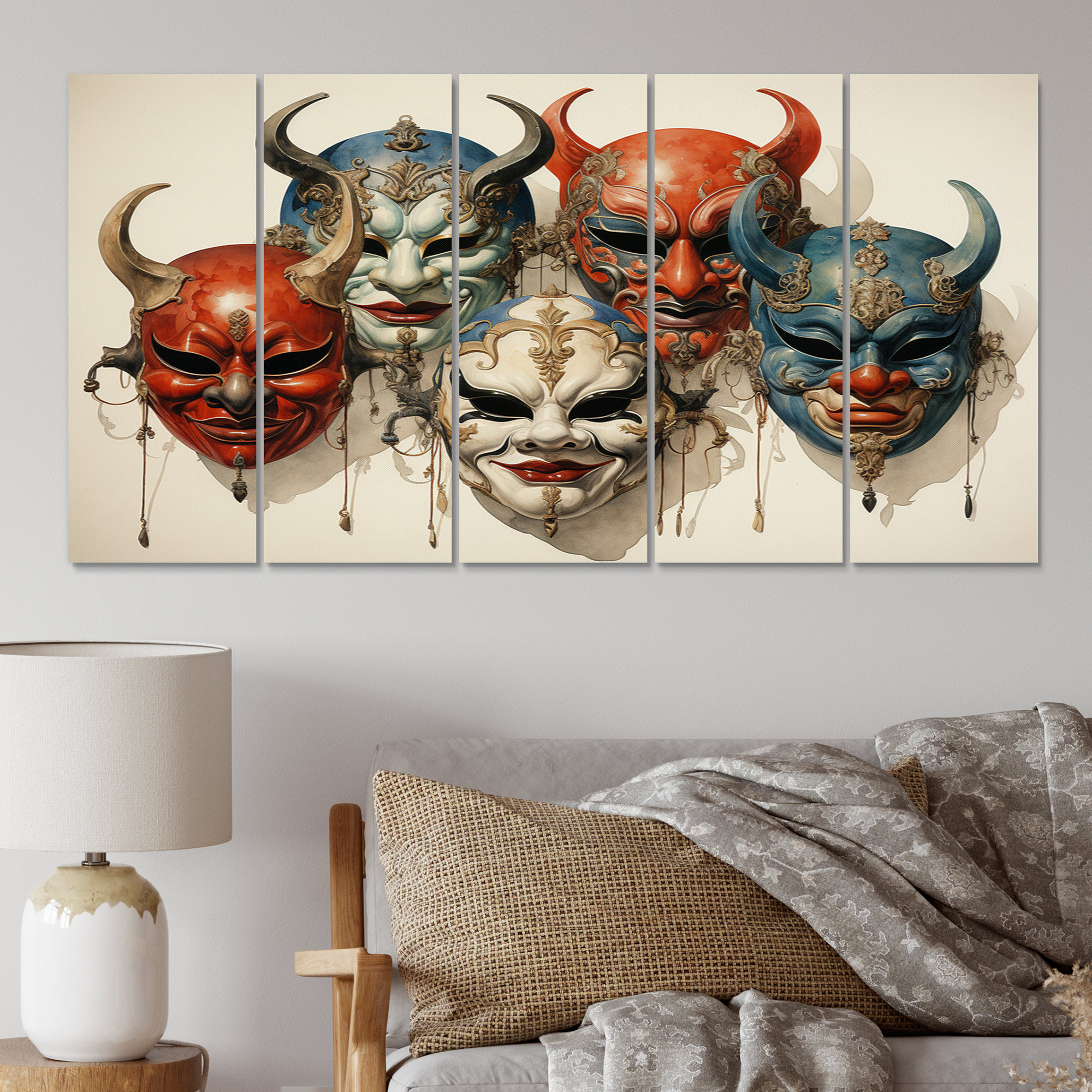 Design Art 5 China Art Chinese Opera Wall Decor Set Metal | Wayfair