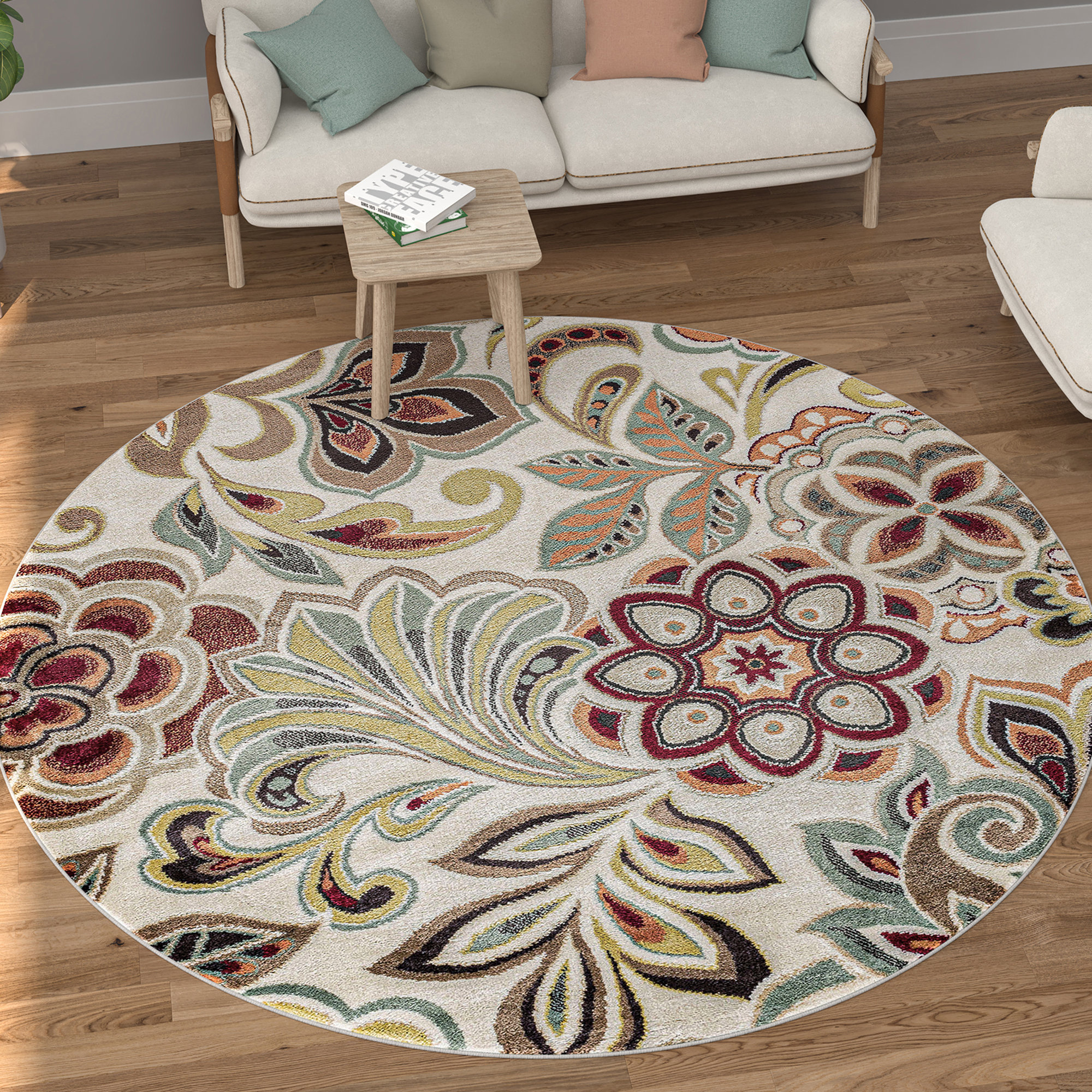 Andover Mills™ Elmer Transitional Floral Ivory Indoor Area Rug for ...