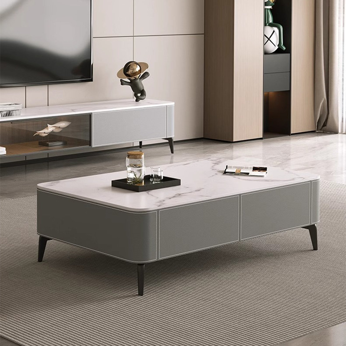 Orren Ellis Modern rectangular stone slab coffee table | Wayfair