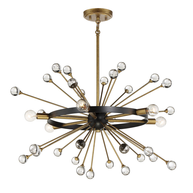 Savoy House Ariel 6-Light Chandelier in Como Black with Gold Accents ...