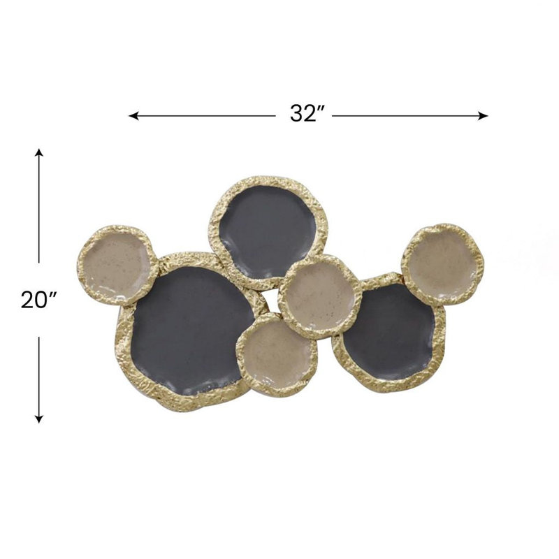 Mercer41 Abstract Ring Wall Art – Earthy Metal Decor with Gold Accents ...
