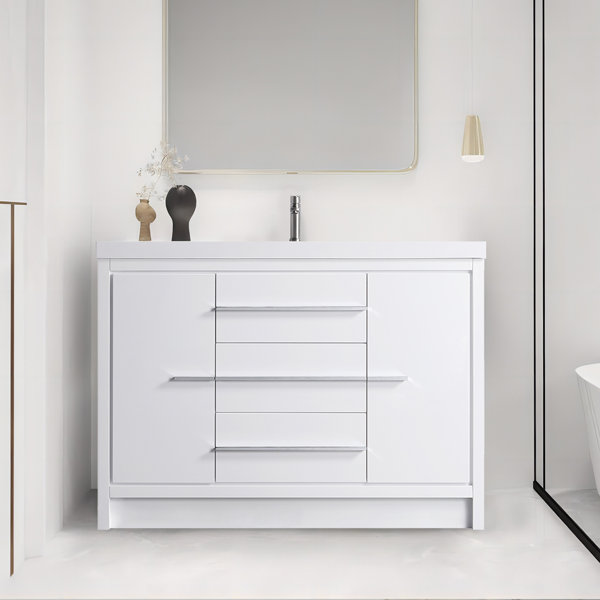 White Single Sink Vanitynull