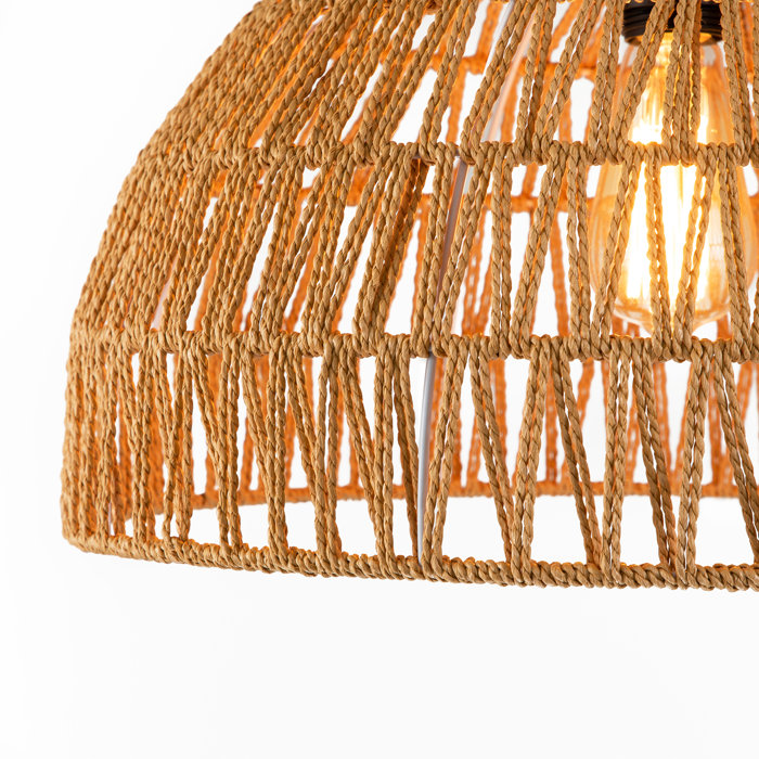 Bay Isle Home Burket 1 - Light Bohemian Woven Rattan Pendant & Reviews ...