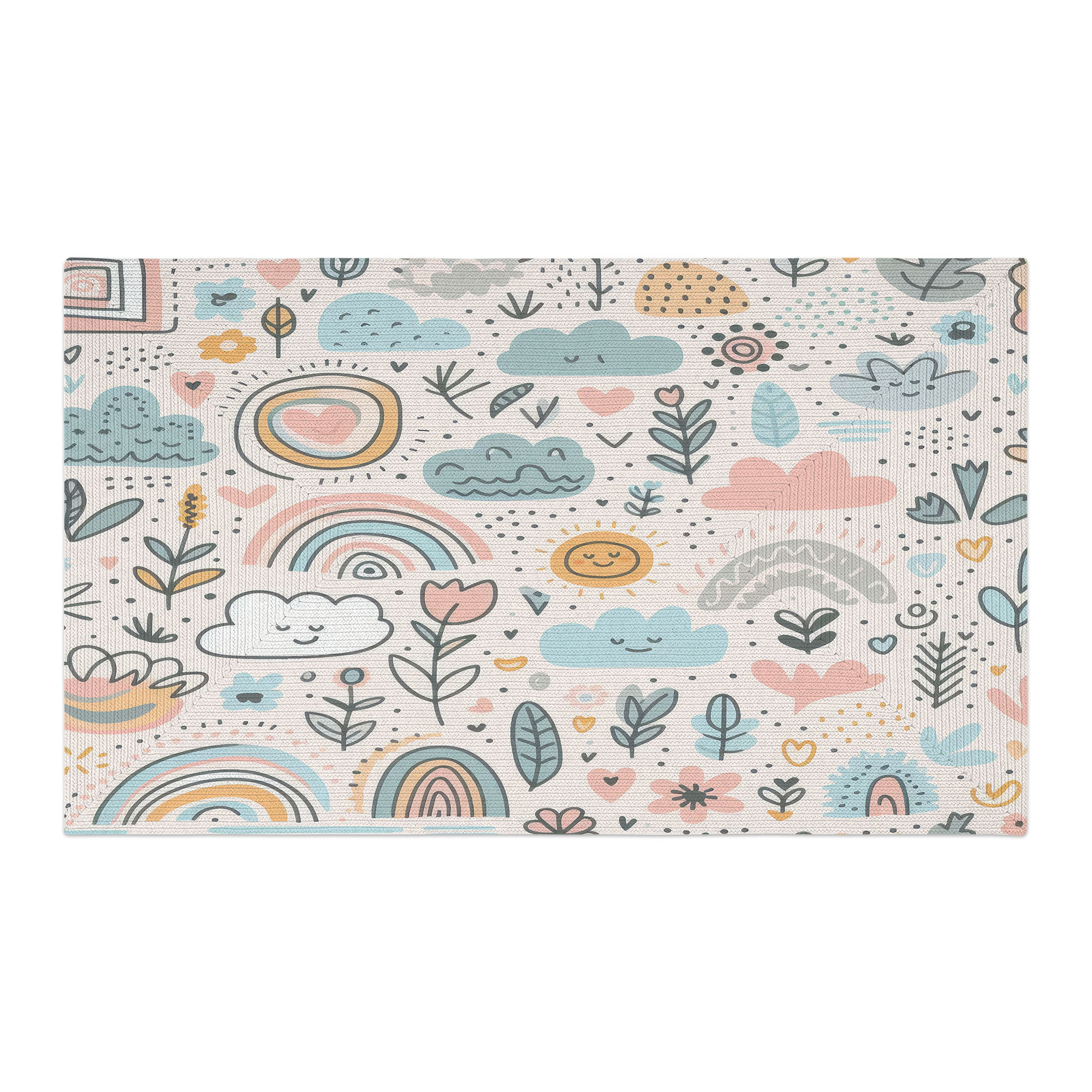 East Urban Home Minimalist Scribble Flow Braided Rug | Wayfair