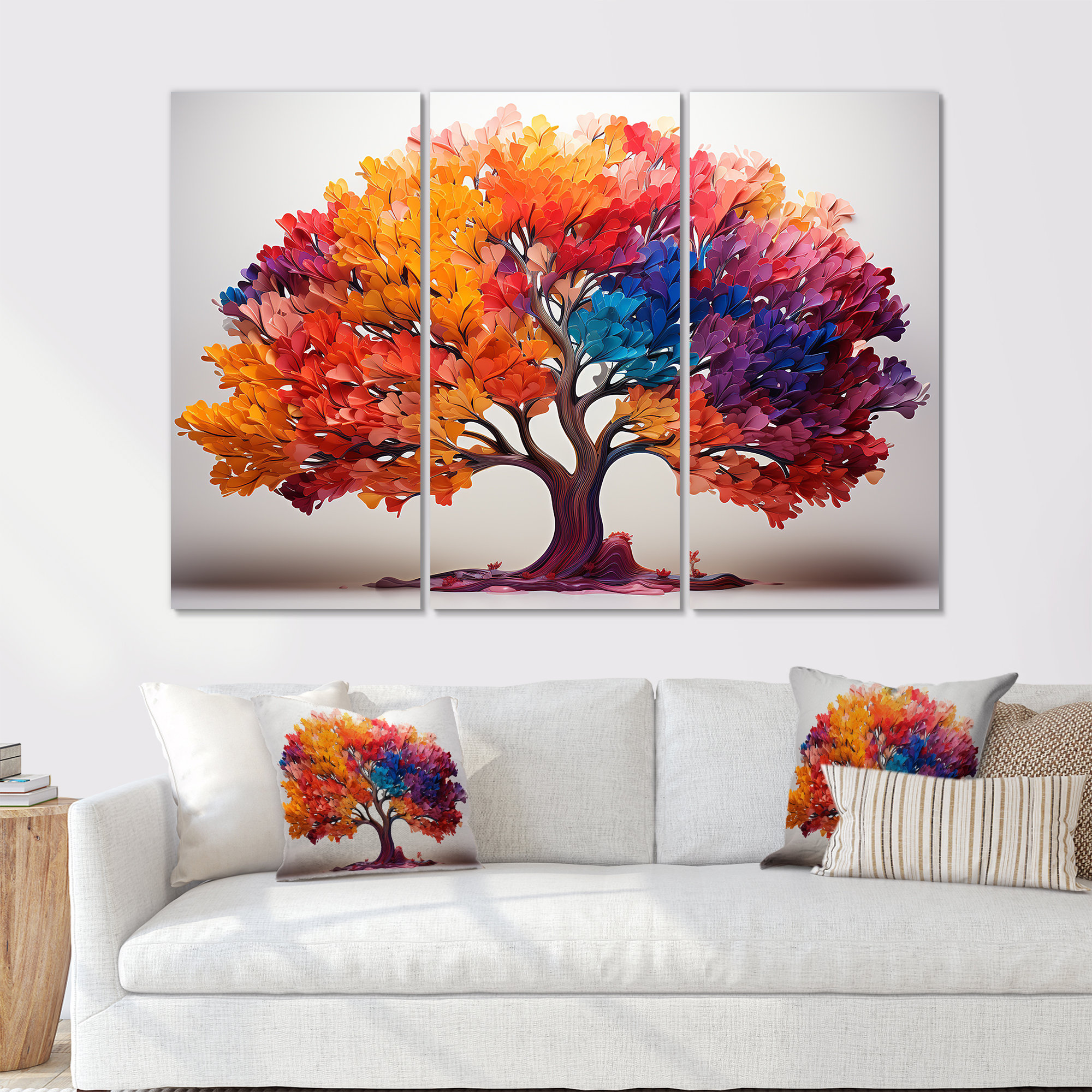 Lark Manor™ Maple Tree Colorful Abstraction - Tree Maple Wall Art Set ...