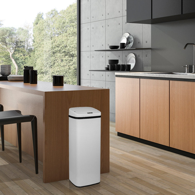 Rebrilliant Mülleimer mit Sensor 50L CLEAN V Stahl Weiß Automatik ...