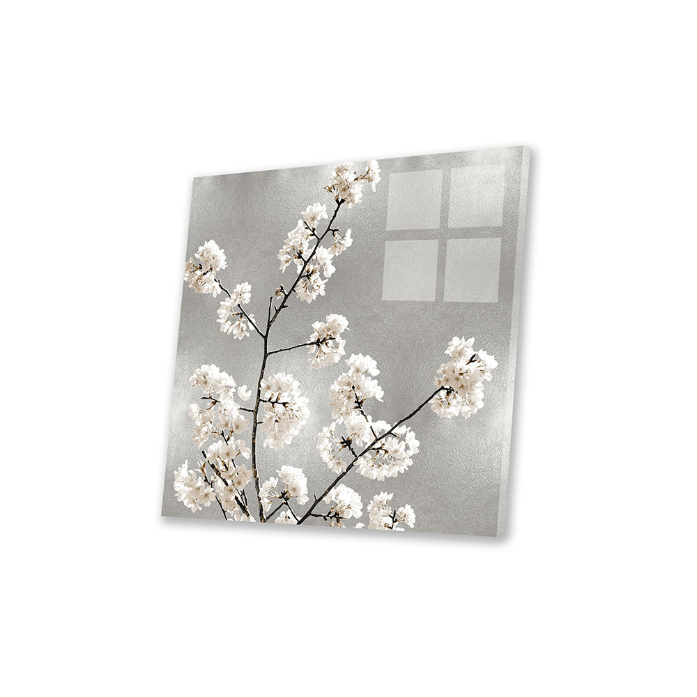Latitude Run® Silver Blossoms I by Kate Bennett - Unframed Graphic Art ...