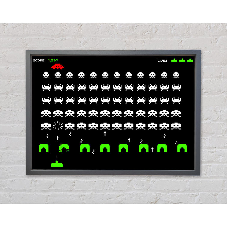 Bright Star Space Invaders - Single Picture Frame Art Prints on Canvas ...