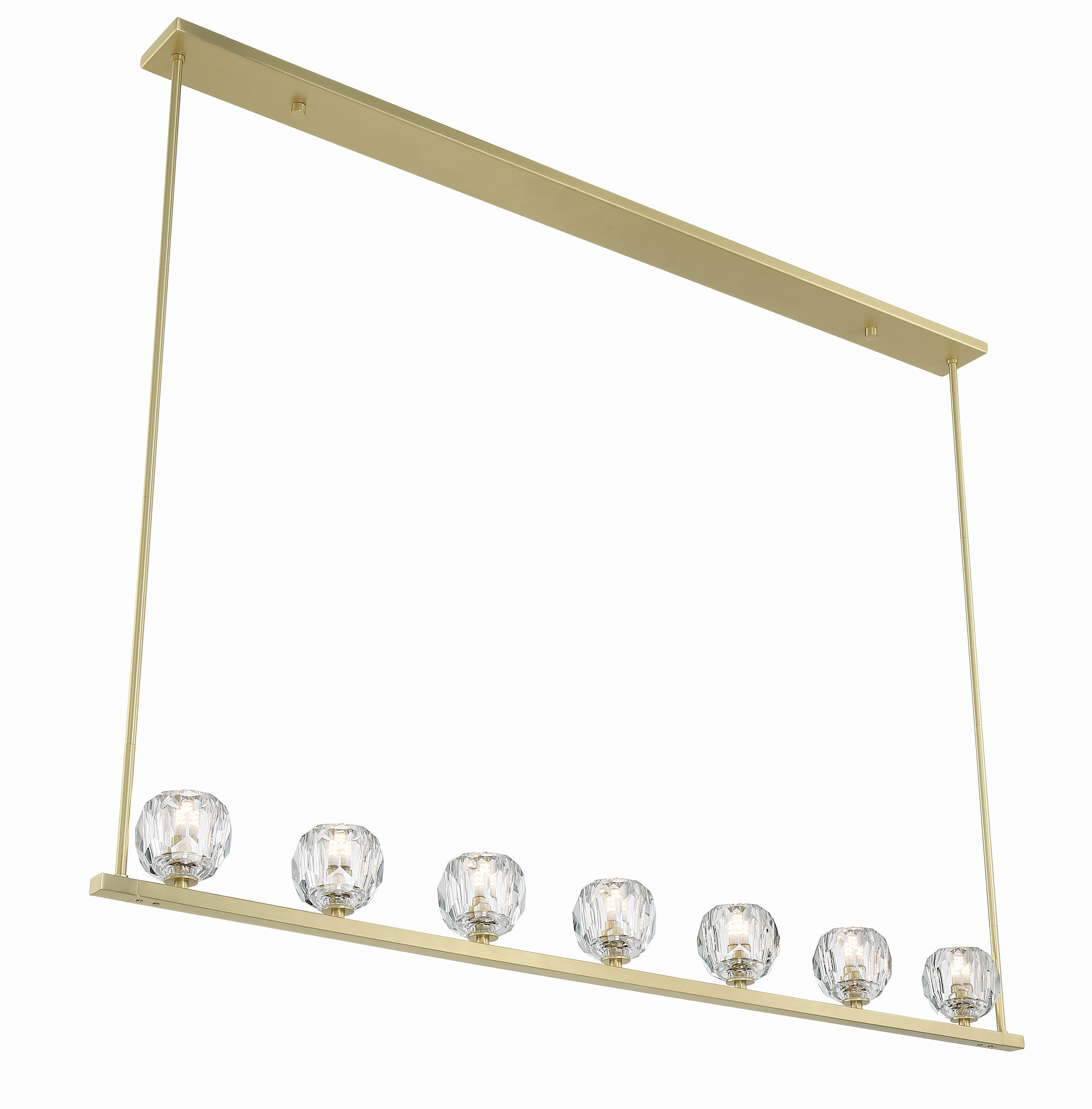Everly Quinn 7 - Light Rectangle Modern Linear Chandelier | Wayfair