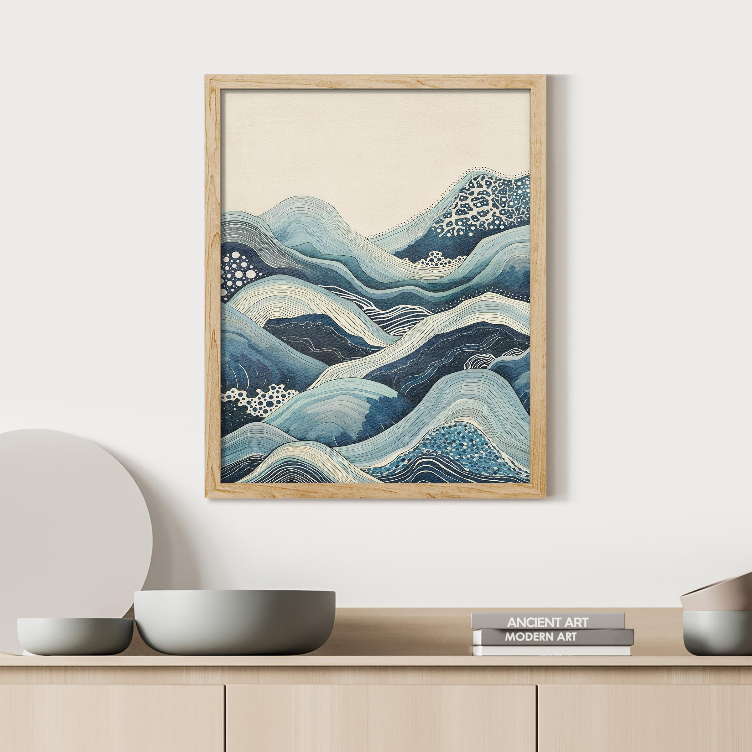 SIGNLEADER " Abstract Ocean Waves Art Nautical Waves Illustration ...