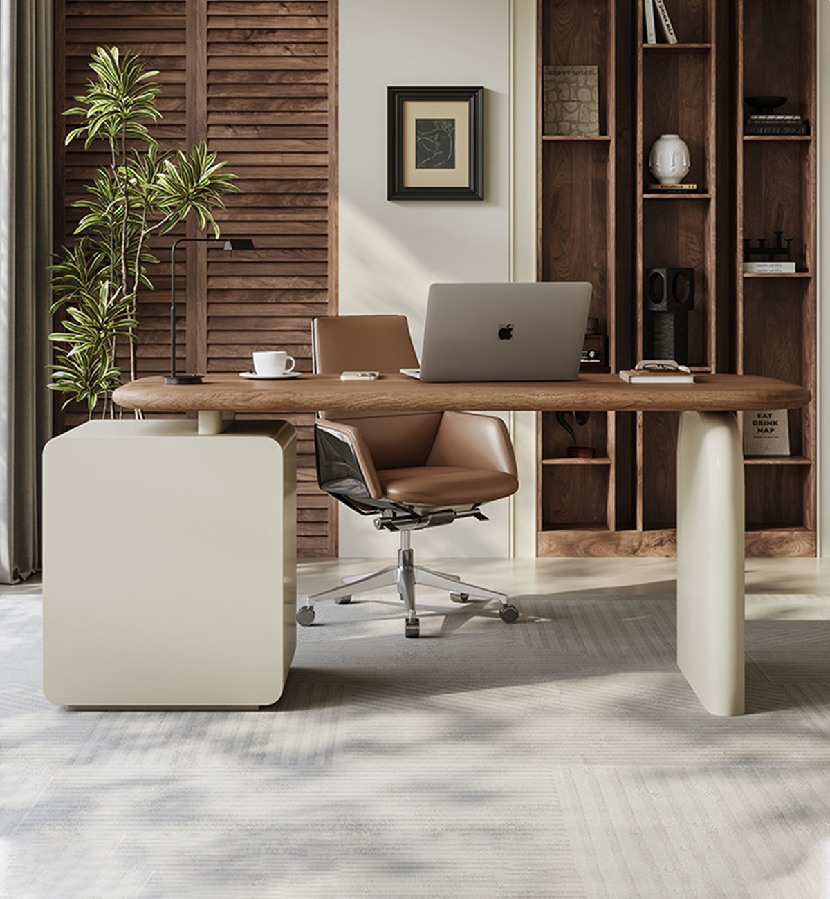 EliteFurnishings Brown Oval Solid Wood desks | Wayfair