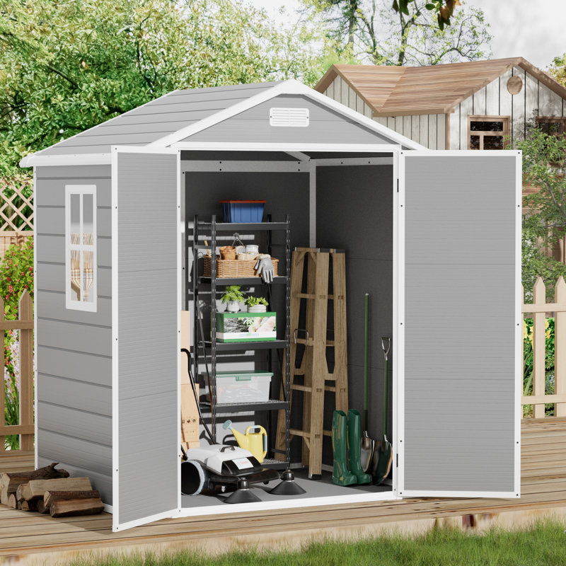 Devoko 6 ft. W x 4 ft. D Plastic Lean-To Storage Shed | Wayfair