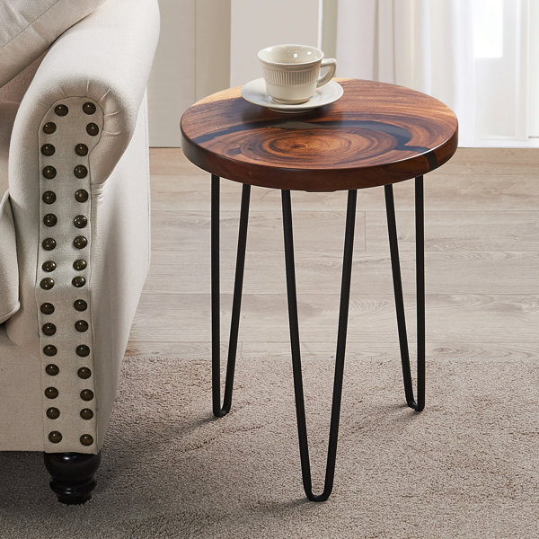 Millwood Pines Bernistine Solid Wood 3 Legs End Table | Wayfair
