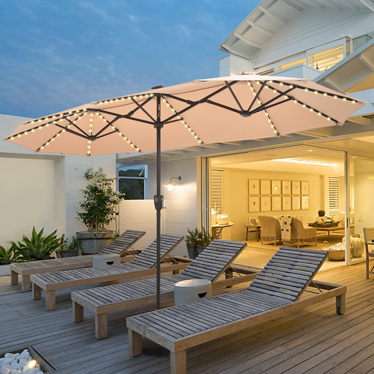 Jacobo 156'' x 96.8''Rectangular Lighted Market Umbrella (color may ...