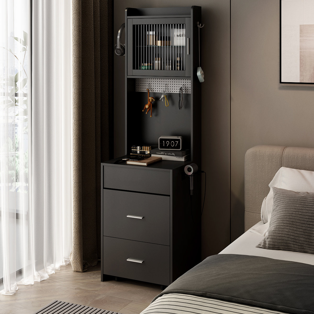 Ivy Bronx Makeup Vanity Set with LED Lights and Power Outlets & Reviews ...