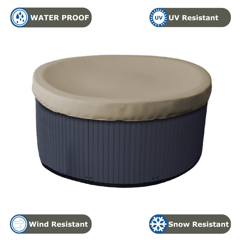 Covers & All Heavy-Duty Outdoor Waterproof Round Hot Tub Cover, Patio ...
