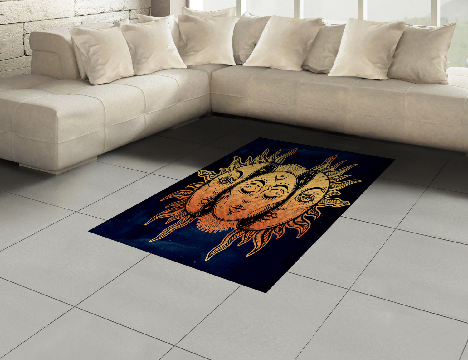 Bloomsbury Market Robby Flatweave Yellow/Dark Blue Rug | Wayfair.ie