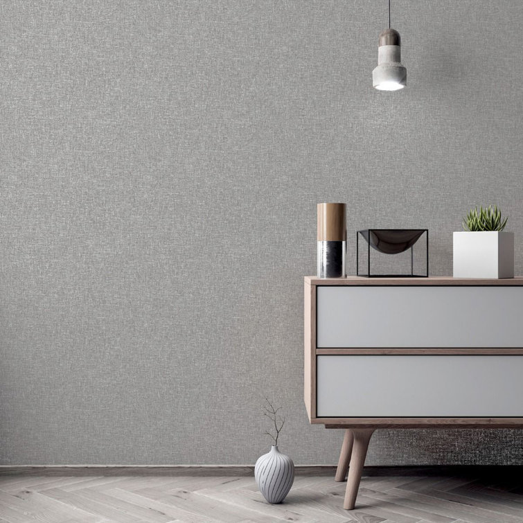 17 Stories Linen Effect 10m x 53cm Matte Wallpaper Double Roll ...
