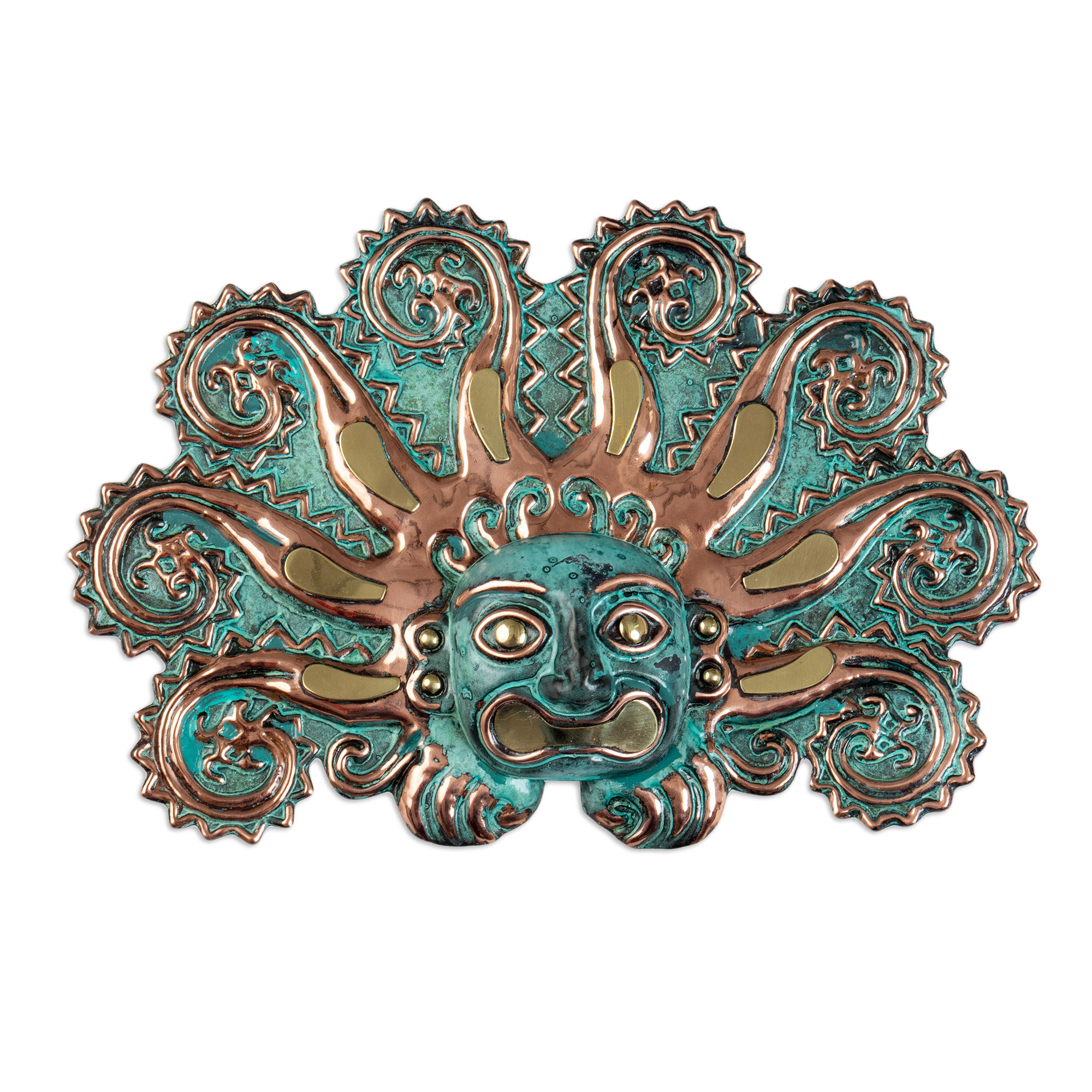 Novica Handmade ‘Solar Octopus Copper And Bronze Mask | Perigold