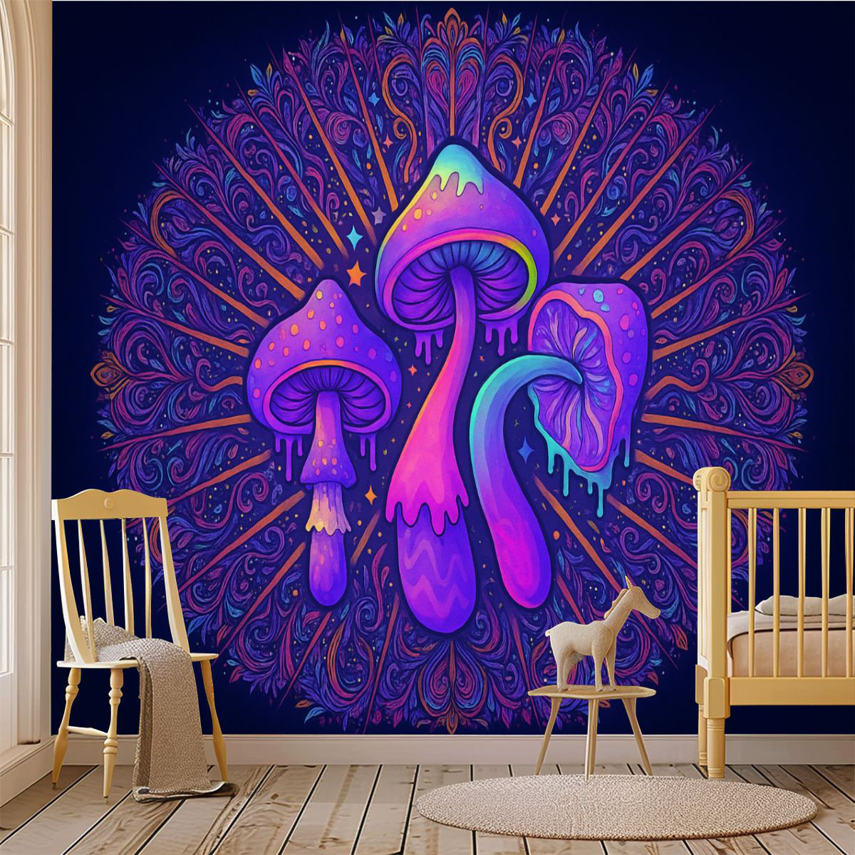 Dakota Fields Peel and Stick Wallpaper Wall Mural Magic mushrooms ...
