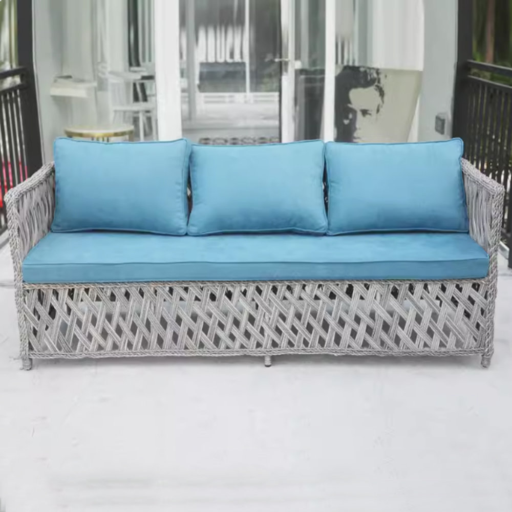 Rosecliff Heights Charnee 74.8'' Wicker Outdoor Patio Sofa | Wayfair