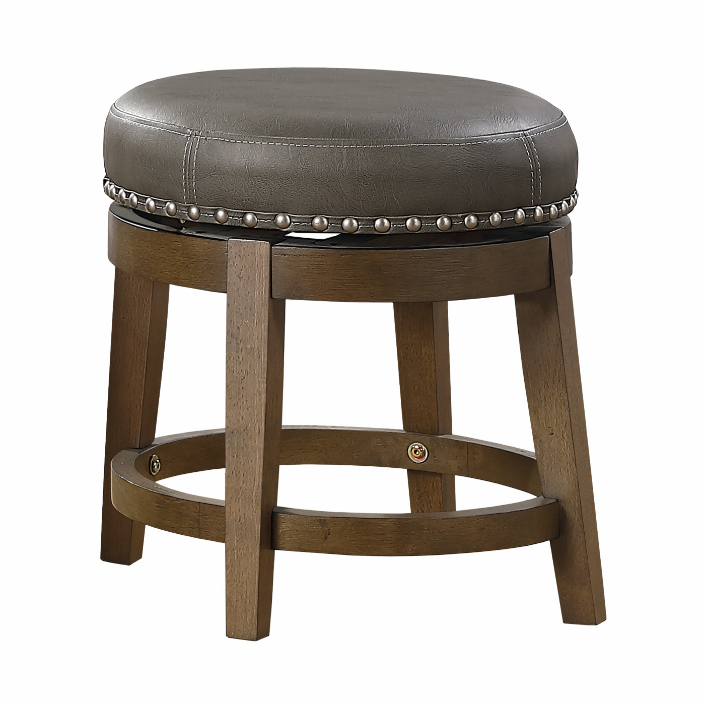 Wildon Home® Round Swivel Stools Set Of 2, Faux Leather 360-Degree ...