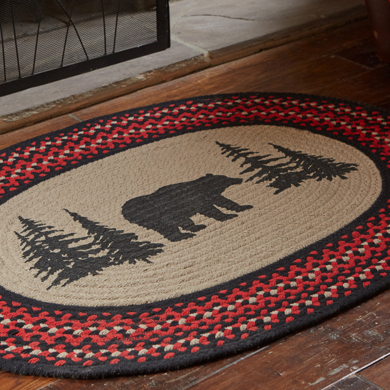 Millwood Pines Bear Printed Braided Rug | Wayfair
