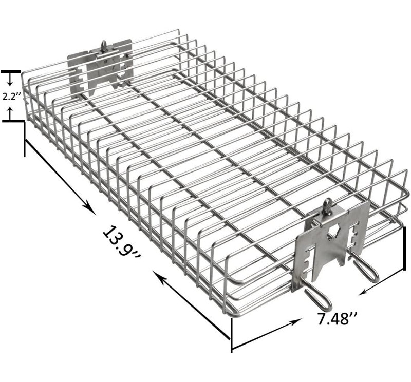 Hitechluxe Flat Rotisserie Basket for Most Grills | Wayfair