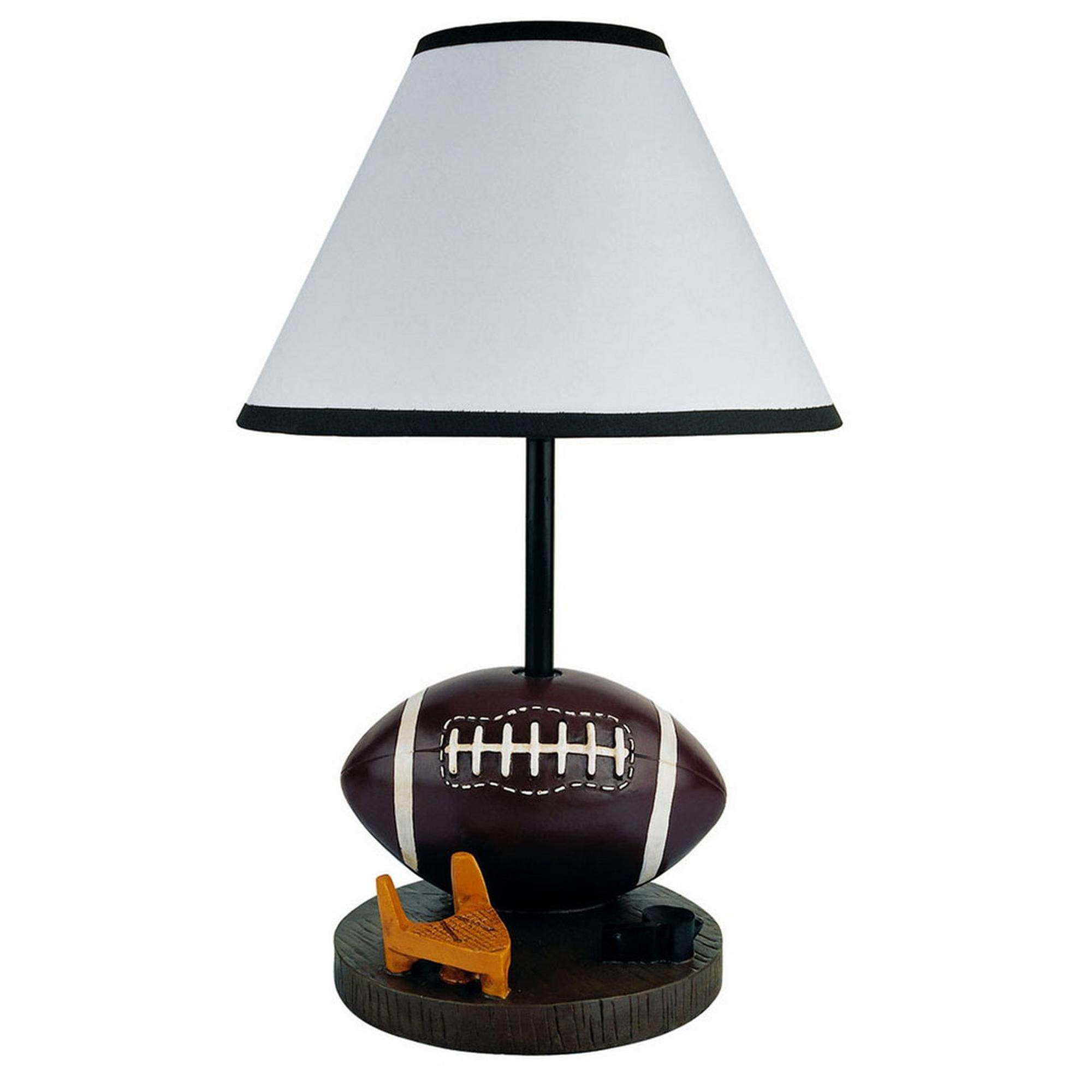 Zoomie Kids 15" Tall Polyresin Accent Table Lamp, Football Shaped, Cone ...