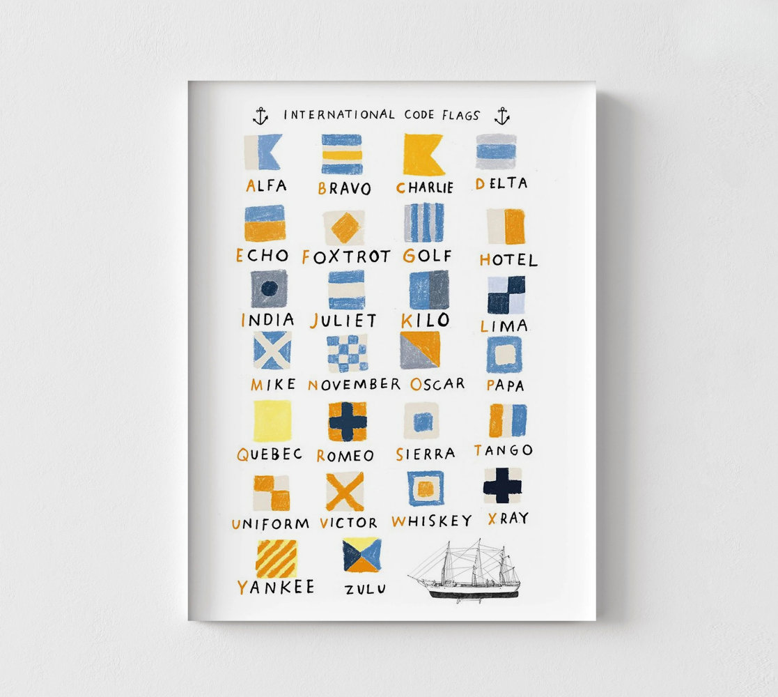 WeFrameArt Nautical Flags By Hanna Melin, Nautical Theme Office Decor ...